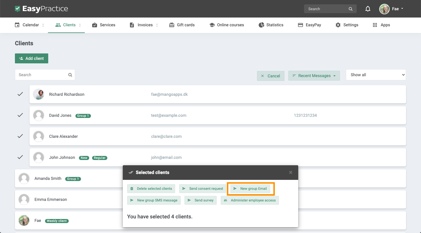 Send group emails for better communication with your clients!